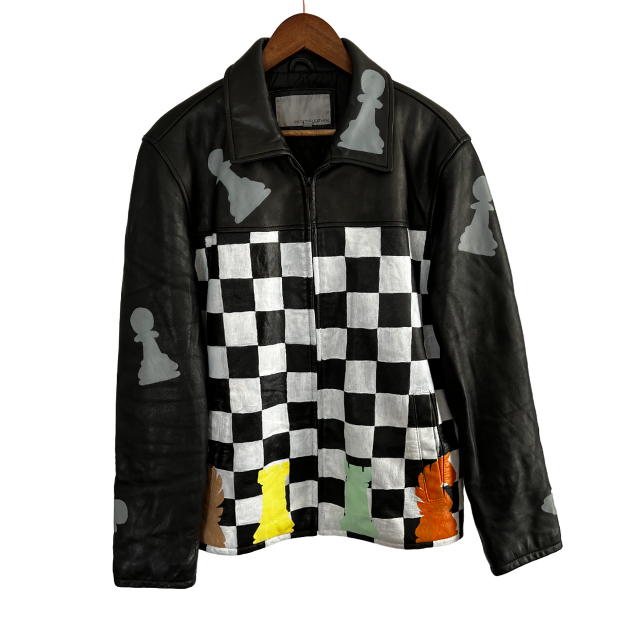 Checkmate - Hand-Painted Leather Jacket | The Label Official